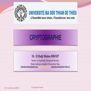 Cours cryptographie Master 1 | PDF