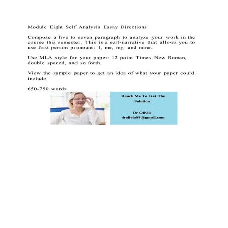 Module Eight Self Analysis Essay DirectionsCompose a five to sev | DOCX