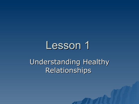 Healthy relationships | PPTX