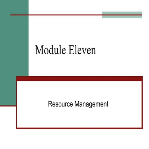 Resource Management | PPT