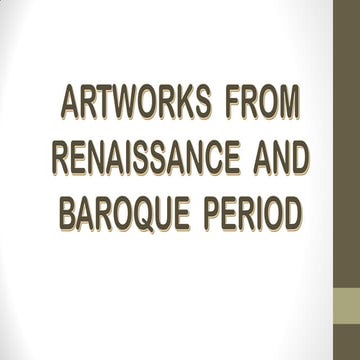 Artworks from Renaissance and Baroque Period | PDF