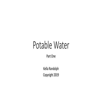 Potable Water | PPT