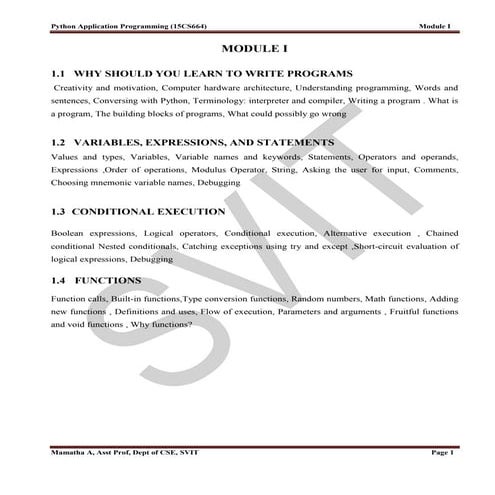 Module I.pdf about programming language | PDF