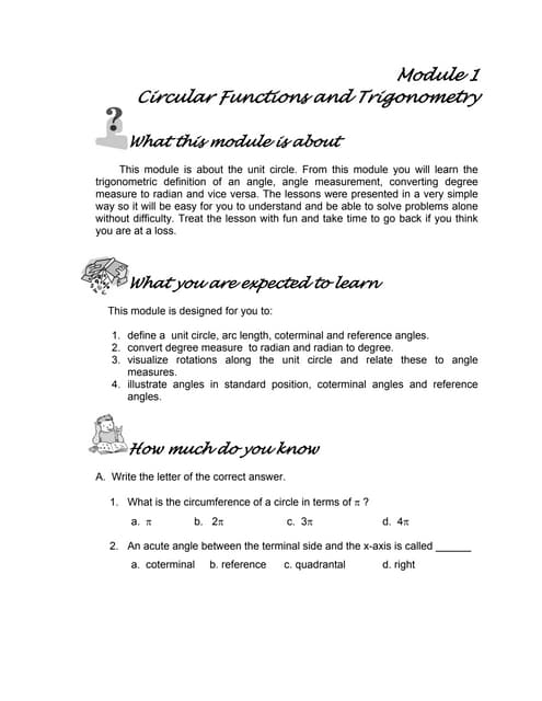 Unit circle | PPT | Physics | Science