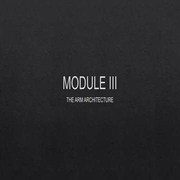 MODULE III - ARM architecture EMBEDDED SYSTEMS | PPTX | Computing ...