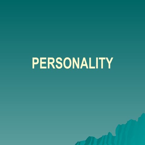 Personality human resources PPT for MBA students | PPT