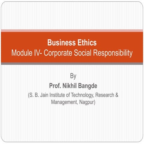 Module IV Corporate Social Responsibility | PPTX