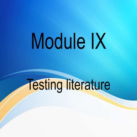 Testing literature | PPTX