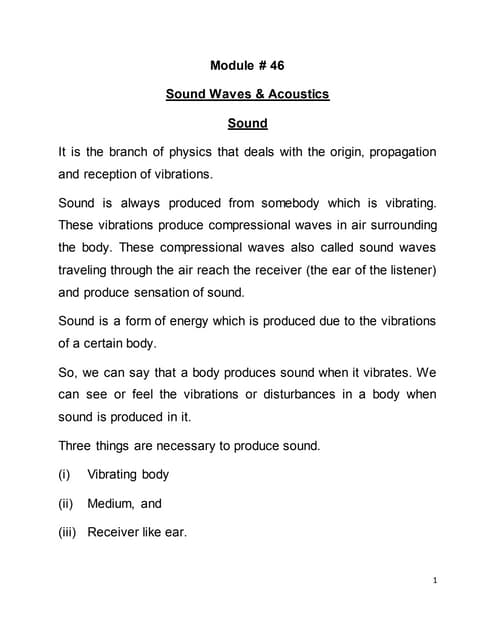 Waves and Sound | PPT