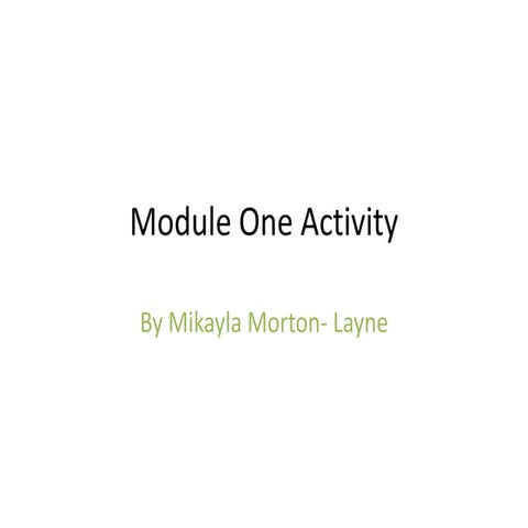 Module one activity | PPTX