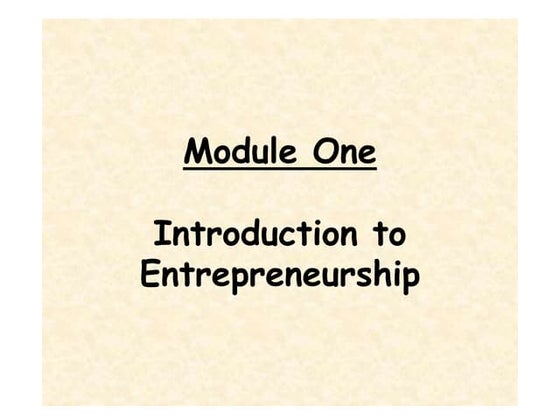 Introduction to entrepreneurship | PDF