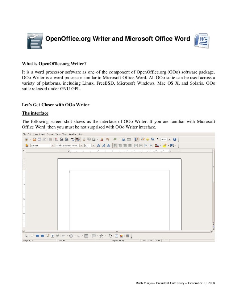 OpenOffice.Org Writer Tutorial