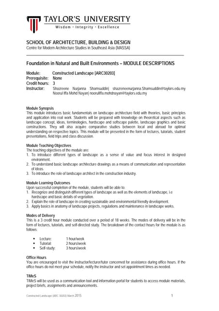 Module outline jan2015 | PDF