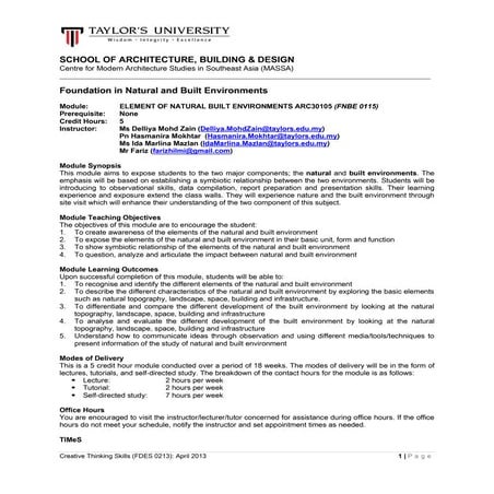 Module outline enbe | PDF