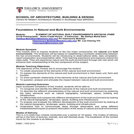 Module Outline ENBE | DOCX