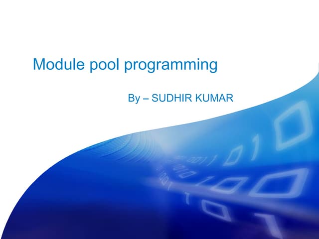 Module Pool Programming Ppt Operating Systems Computer Software And Applications