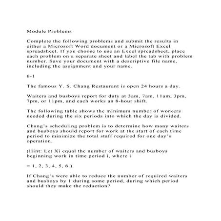 Module ProblemsComplete the following problems and submit the .docx
