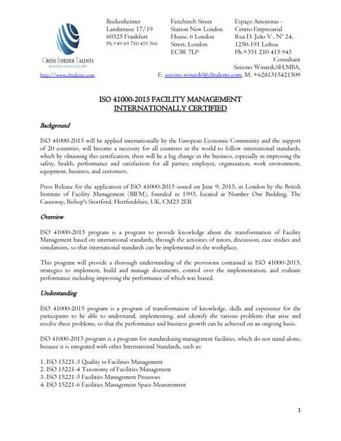 Understanding ISO 41000 - 2015 | PDF | Business Operations | Business