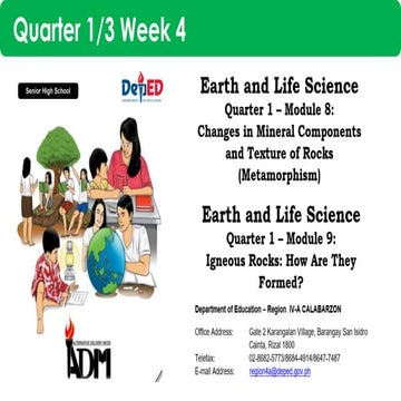 modules-8-9 earth and life science for grade-12 and grade-11 | PDF