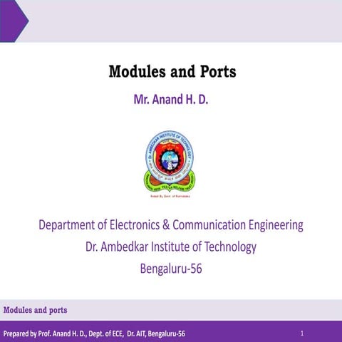 Modules And Ports In Verilog Hdl Pptx
