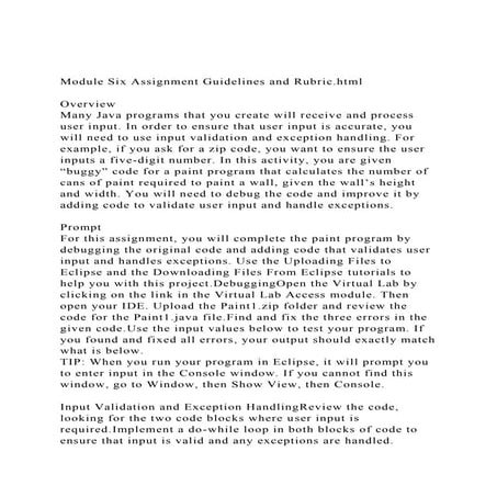 Module Six Assignment Guidelines and Rubric.htmlOverviewMa.docx