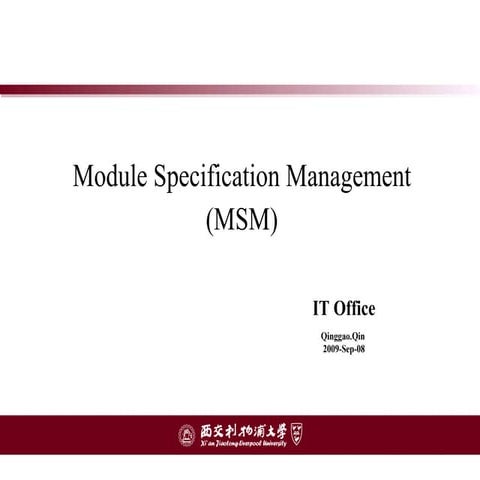 Module Specification Management | PPT