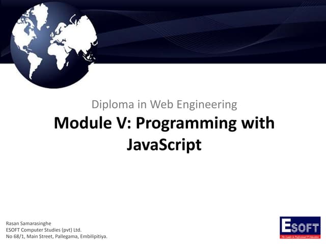 Diwe Programming With Javascript Ppt