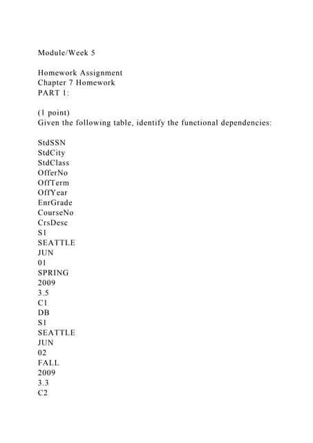 ModuleWeek 5Homework AssignmentChapter 7 HomeworkPART 1.docx ModuleWeek 5Homework AssignmentChapter 7 HomeworkPART 1.docx