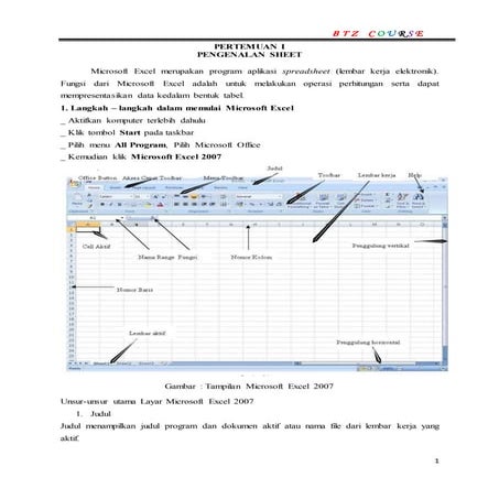 Modul excel btz | PDF