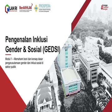 Modul GEDSI dalam kaitannya dengan pengarusutamaan gender di lingkungan ...