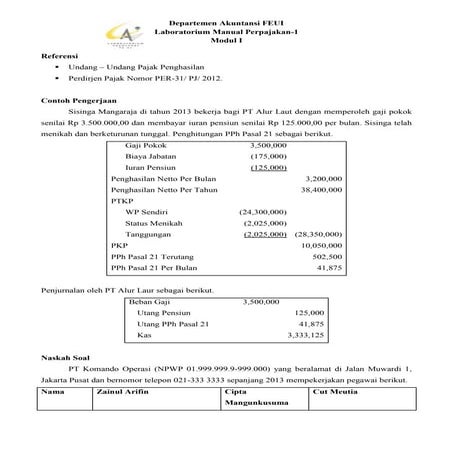 Tax Modul i - FEUI | DOCX