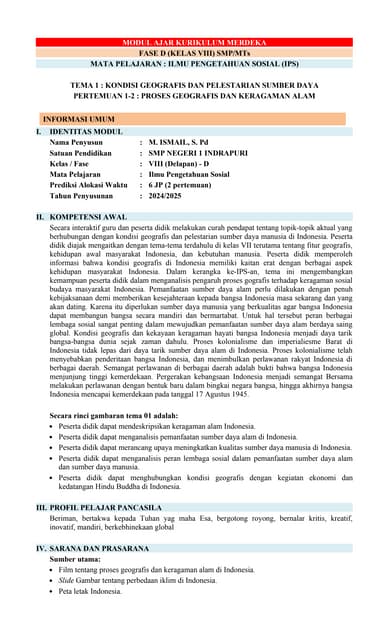 Modul Ajar IPS Kelas 8 Deep Learning | PDF