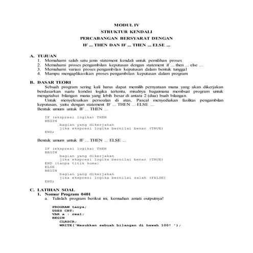 PASCAL ( MODUL 4) | PDF