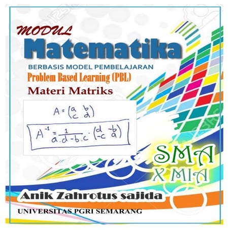 modul matematika berbasis problem based learning pada materi matriks ...
