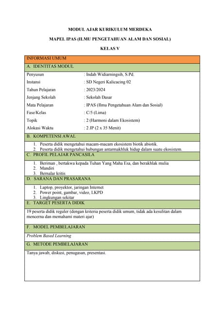 MODUL AJAR TaRL IPAS KELAS 4 PERUBAHAN WUJUD BENDA UKIN.docx