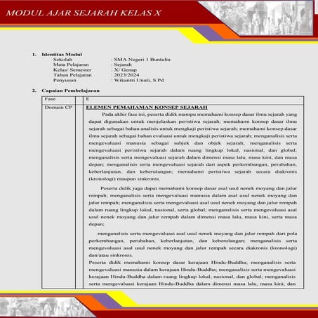 MODUL SEJARAH UMUM KELAS X SEMESTER GENAP .docx