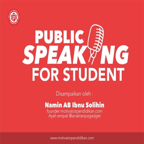 Modul materi training public speaking for student 2021 | PDF