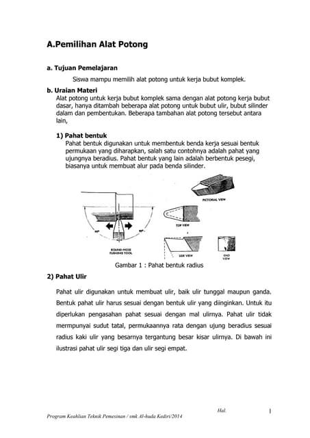 Membuat tirus 14,7 derajat pada mesin bubut | PDF