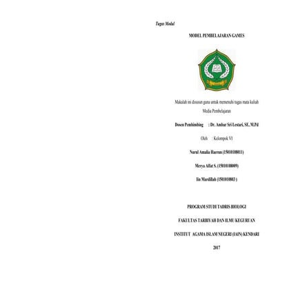 Modul model pembelajaran games | PDF