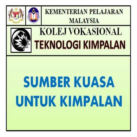 Modul mtk 101 k1-sumber kuasa untuk kimpalan (2) | PPTX