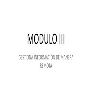 Modulo iii | PPTX