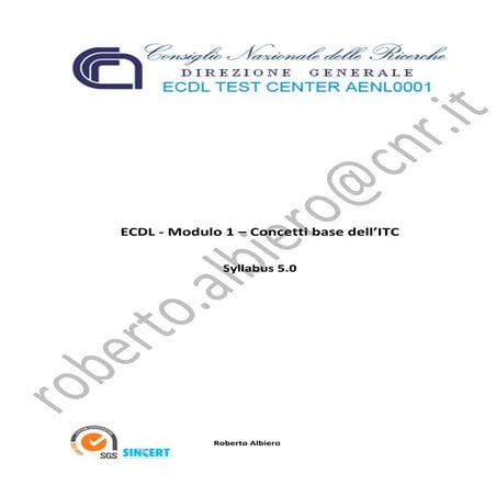 Modulo 1 Concetti Di Base Dellict Pdf