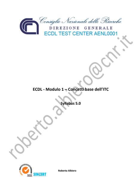Modulo 1 Concetti Di Base Dellict Pdf