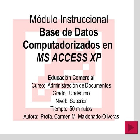 Modulo Bases De Datos En Ms Access Xp | PPT