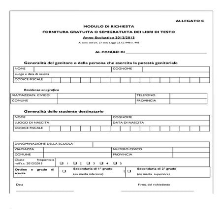 Modulo domanda | PDF