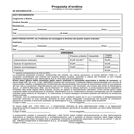 Modulo Ordine Per Incaricati Vendita | PDF