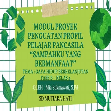 Modul P5 gaya hidup berkelanjutan kelas 5 | PPTX