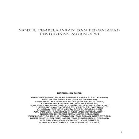 Modul pd p pend moral spm jpnpp 2016 | PDF