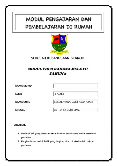 Penilaian Sumatif Bahasa Melayu Tahun 6 | PDF