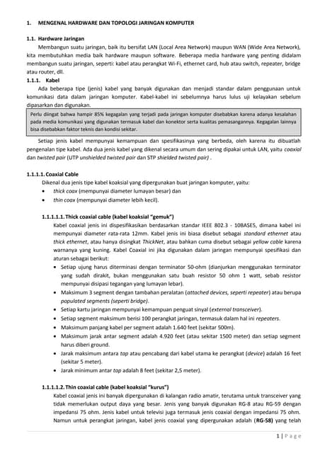 Materi 1 Basic ftth network 20160209 | PPT